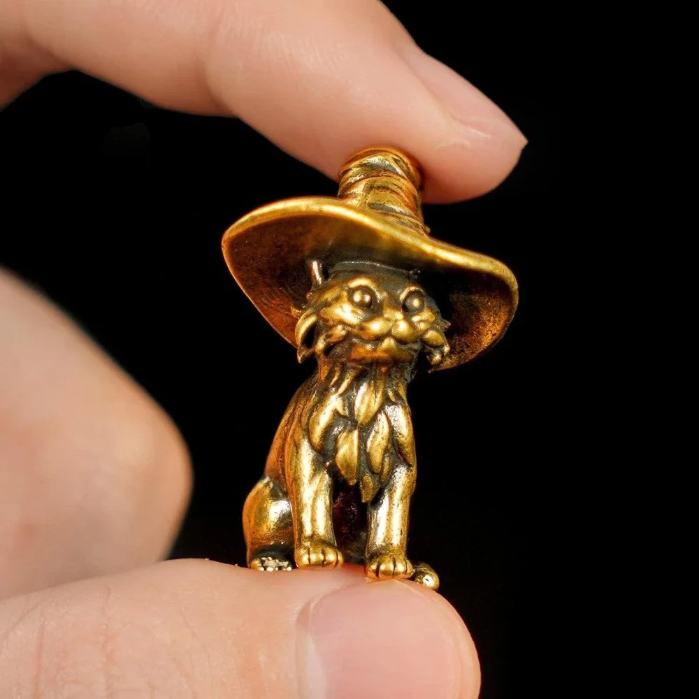 Accents | Brass Witch Cat Figurine Magic Protection Intuition Altar ...